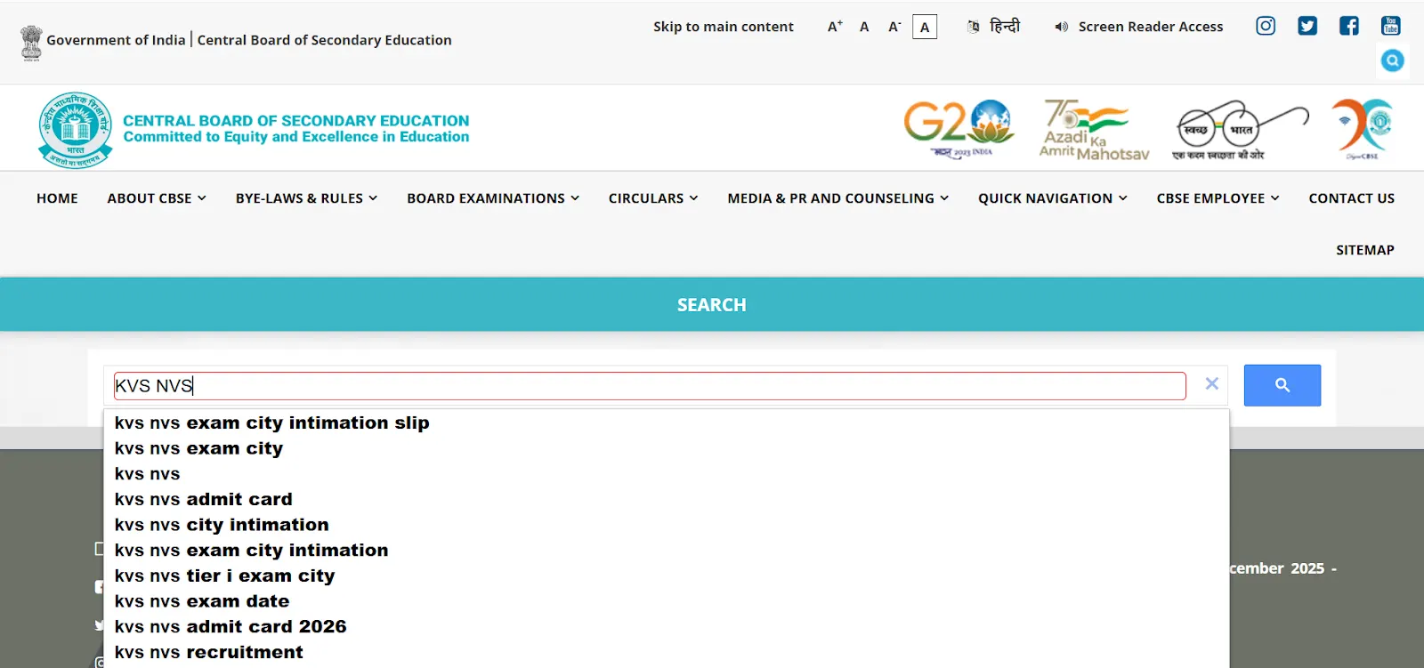 KVS NVS 2025 Exam City Slip Out: Download Now